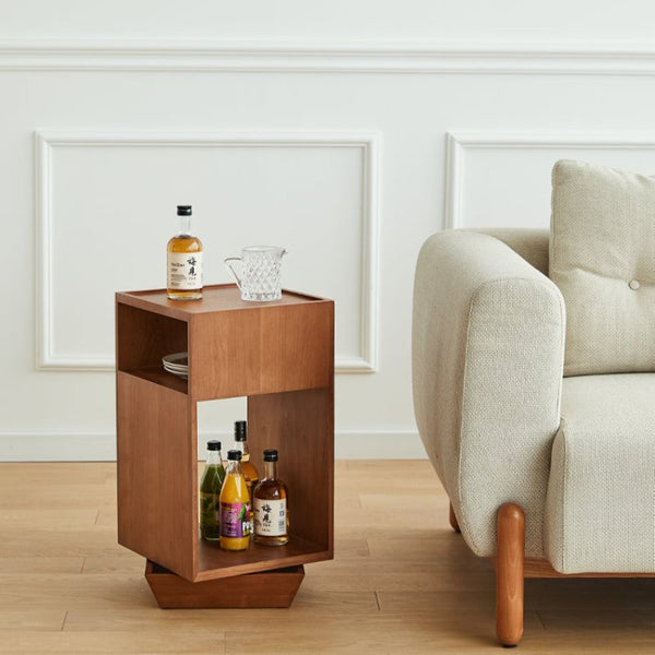 Rotating side table store